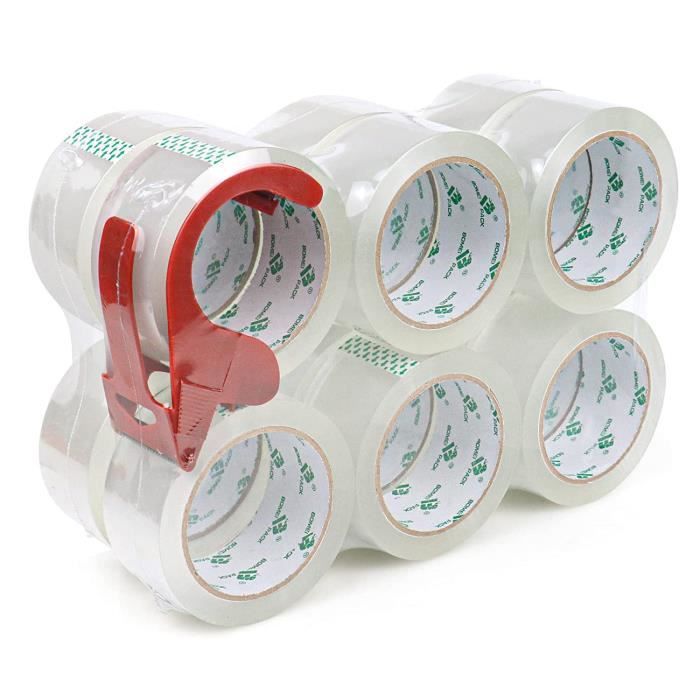 BOMEI PACK Lot de 12 rouleaux de ruban adhésif Transparent avec ...