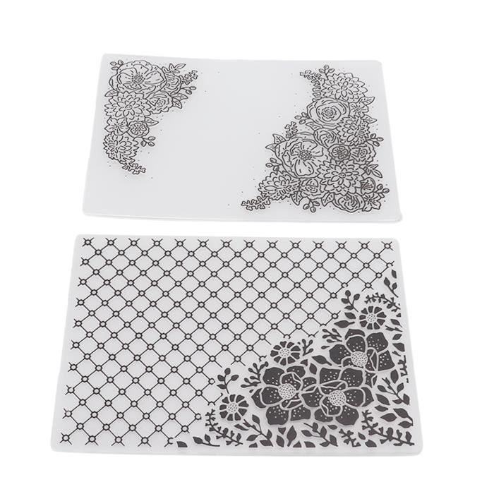 Modèle de gaufrage 2 pièces en plastique gaufrage dossier clair Concave convexe Texture ...