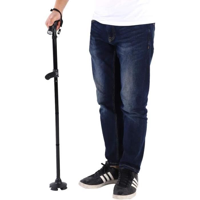Canne Pliable Noire, Bâton De Marche Antidérapant En Alliage D ...