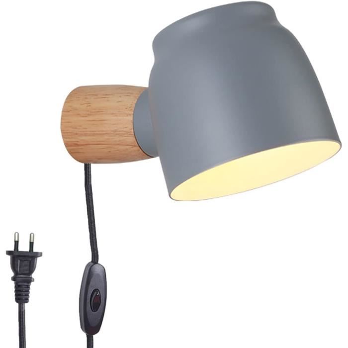 Appliques Murales Avec Interrupteur Plug In Lampe De Chevet E14 Rotatif ...
