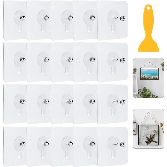 20 Pièce Vis Adhesif Accroche Tableau Sans Percer, Attache Cadre ...