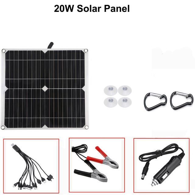 Panneaux solaires,Only Panel--20w Panneau Solaire Usb 5v Dc 12v Avec Contrôleur 10-20-30a ...