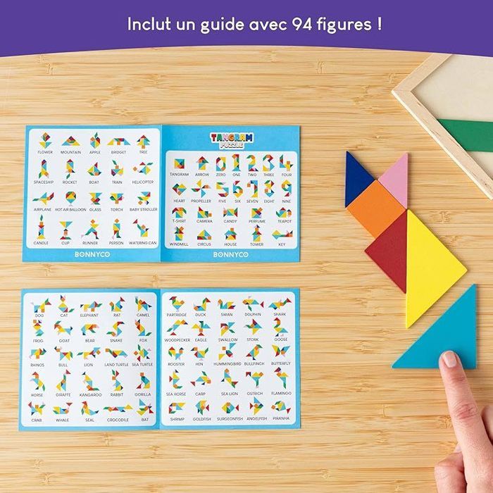 Jeu Tangram Enfant 60 PCS Cadeau Anniversaire Enfants Invites. Mini ...