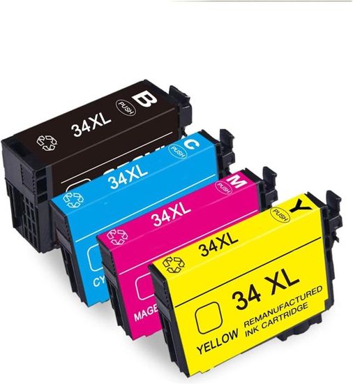 34*34*Compatible*D'Encre*Pour*34*34Xl*Imprimante*Workforce*Wf-3725Dwf ...