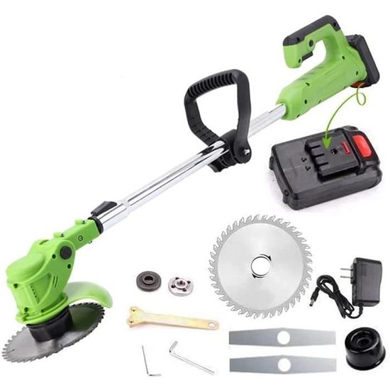 MZBZYU Coupe-Herbe sans Fil, Débroussailleuse Électrique Batterie Portable, Poignée Réglable ...