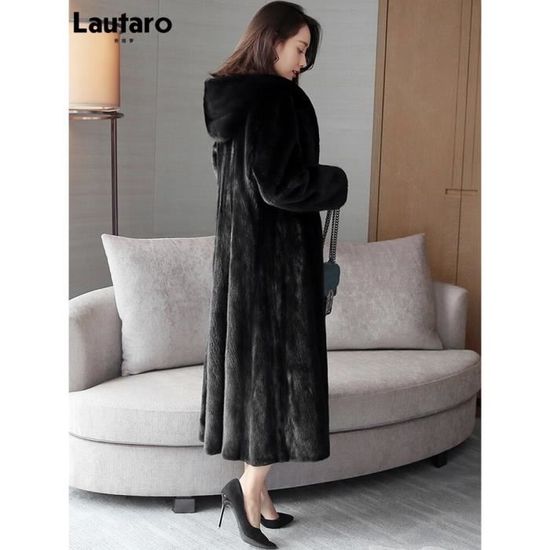 CRAZE Lautaro Hiver Maxi Chaud Fluffy Faux Manteau De Fourrure De Vison ...
