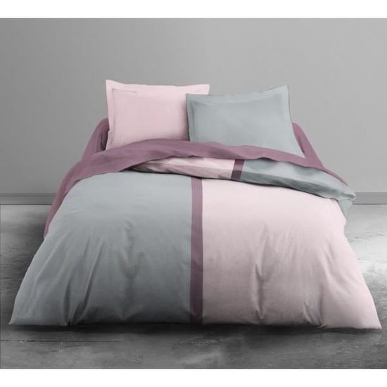 Housse de couette 220x240cm FIRST BIKO PINK avec 2 taies - Cdiscount Maison
