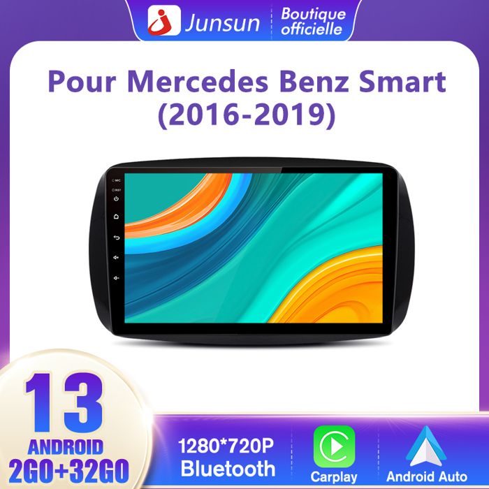 Junsun Autoradio Android 13 2Go+32Go pour Mercedes Benz Smart (2016 ...