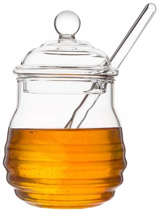 Pot à miel en verre avec cuillère Pot à miel transparent 265 ml, 9 ...