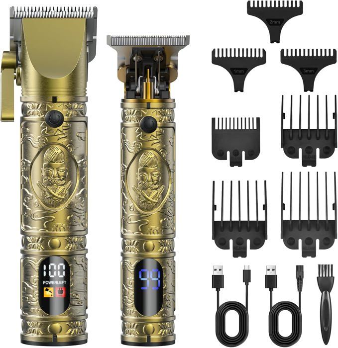 Tondeuse Cheveux Hommes,Tondeuse Cheveux Et Barbe Professionnel Kit,Tondeuse À Cheveux Sans Fil ...
