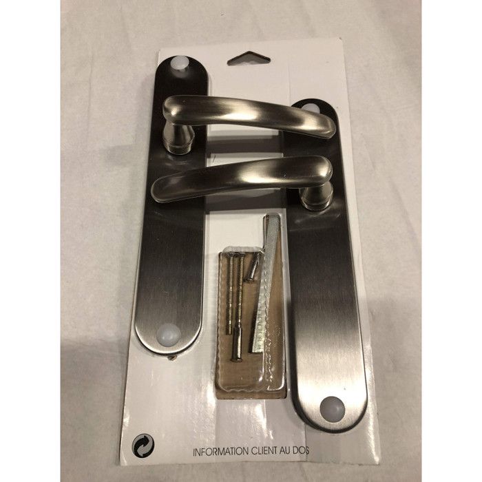 ALPERTEC - Poignée de porte en zamak nickel entraxe 195mm DYLAN ...