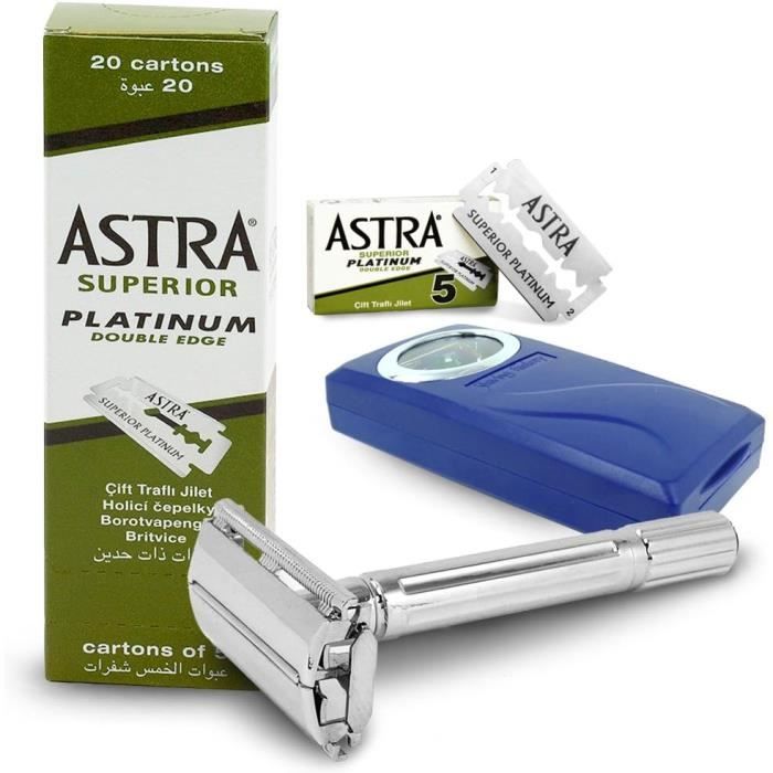 Traditional Shaving Kit Safety Razor Plus 100 Astra Superior Platinum ...