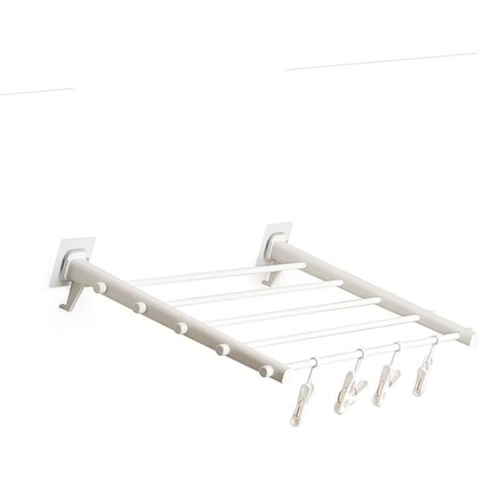 Séchage Rack Sèche-Serviettes Rack Mur Monté Cintre Rack Rétractable ...