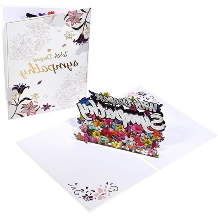 Carte De Condoléances Pop-Up 3D En Forme De Fleur En Papier Pour La ...