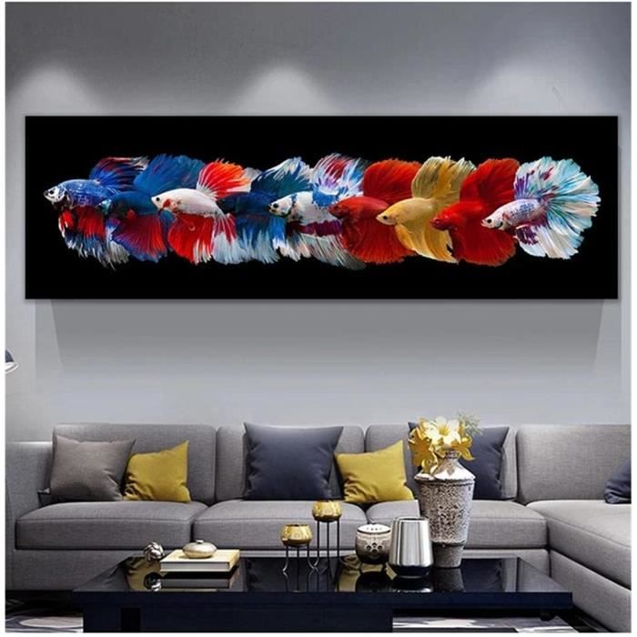 Broderie Diamant Kit Complet Poisson Rouge,5D Diamond Painting Grand ...