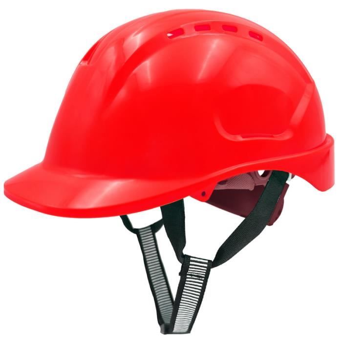 Casque de Chantier - Mustbau - EN397 - Sangle 6 Points - Rouge ...