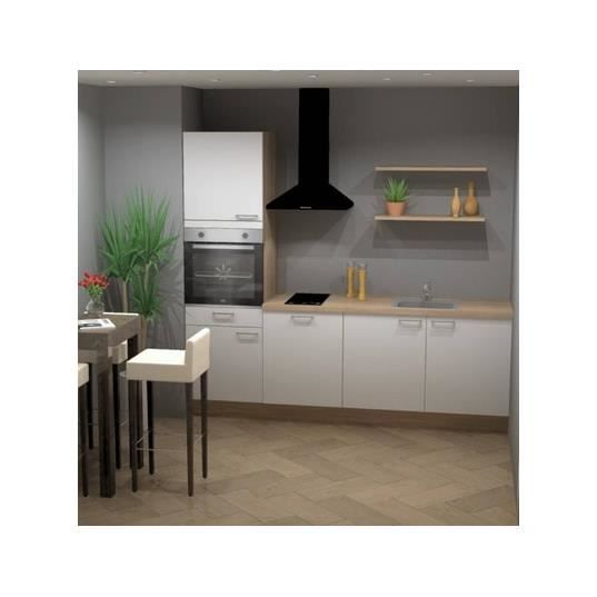 UB DESIGN Pack Cuisine ASTUCIO 2 BLANC MAT - 240CM - Cdiscount Maison