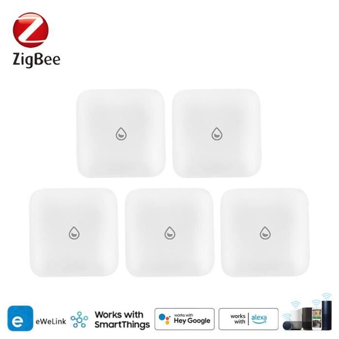 Capteur de fuite d'eau - EWeLink - Zigbee - Alarme en temps réel - 5pcs - Maison intelligente ...