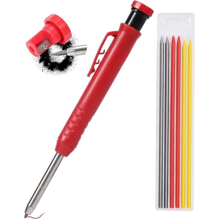 Crayon de Menuisier Solide avec Taille Crayon, Crayon Chantier Outils ...