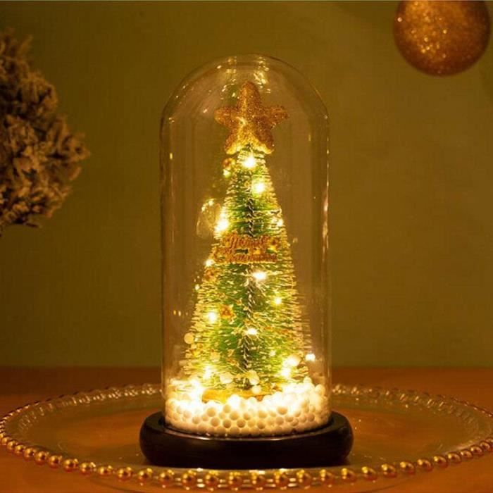 Arbre de Noël en Dôme de Verre, Arbres Miniatures de Givre de Neige ...