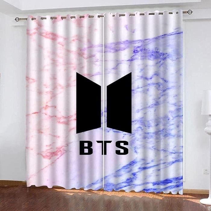 BTS Rideaux Occultant à Oeillets Lot de 2 Printed Rideaux de fenêtre ...