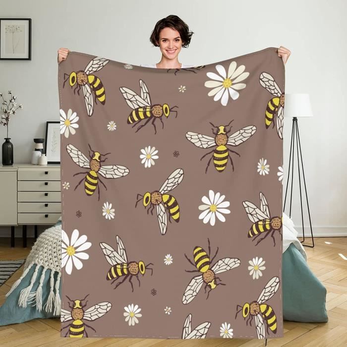 Bee Insects Dessin Animé Dessin Animé Sans Couture Couverture Polaire ...