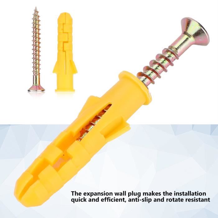 EJ.life Kit fixation murale expansion plastique + vis autotaraudeuses ...