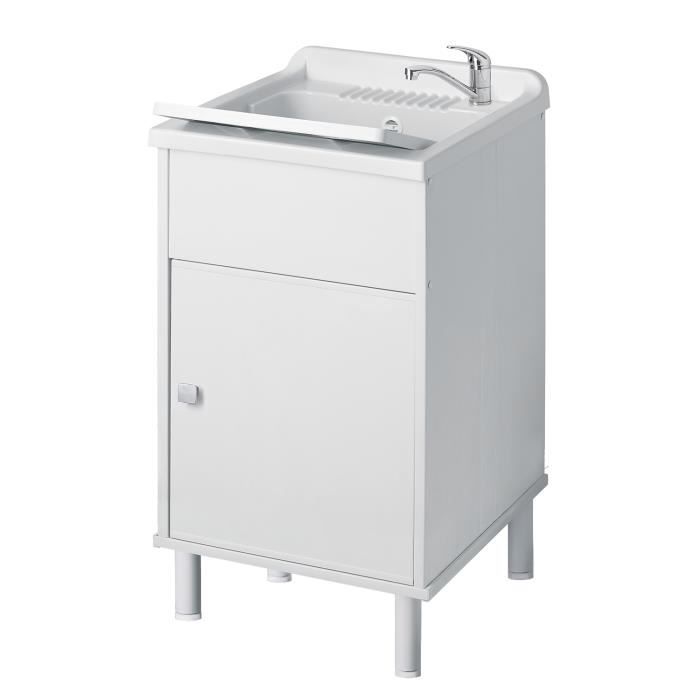 Bac à laver avec meuble en PVC blanc 50x45 cm mod. Garden - IDRALITE ...