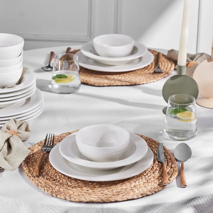 Karaca Basak Service de table 18 pièces pour 6 personnes en porcelaine ...