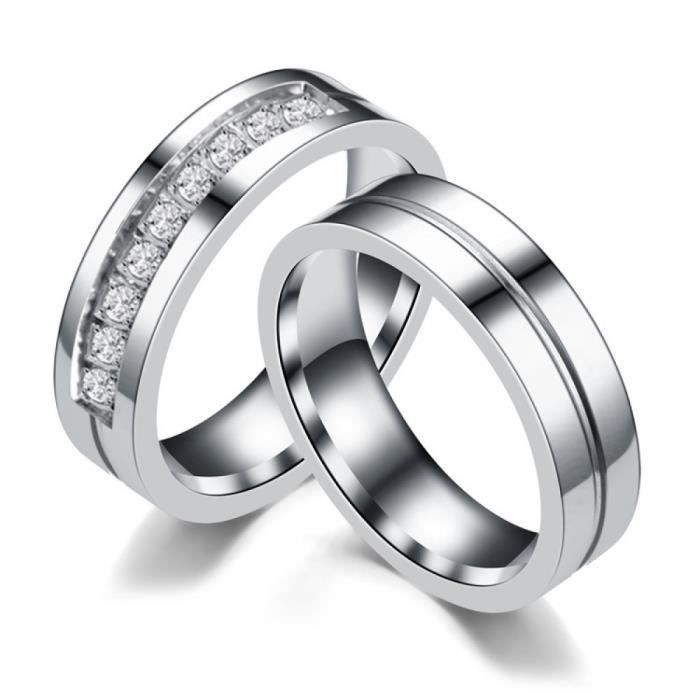 Mode Couple Mariage Couple Anneaux pour Femmes Hommes fiançailles ...