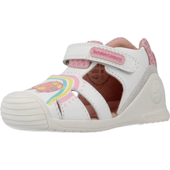 Sandale fille - BIOMECANICS 137939 Blanc - Textile - Coincé Blanc ...