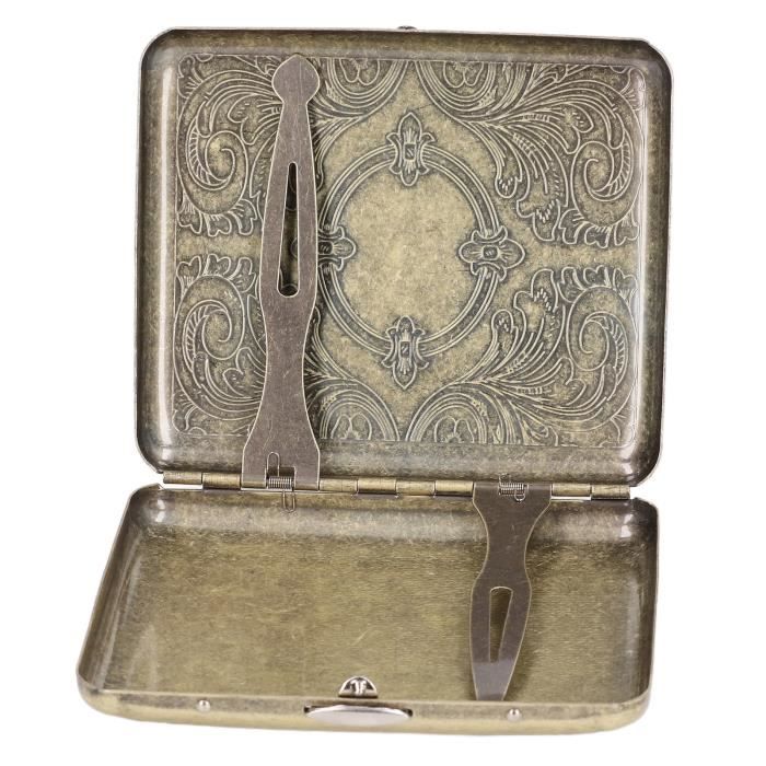 Omabeta porte-cigarette Boîte à cigarettes rétro en métal Bronze ...