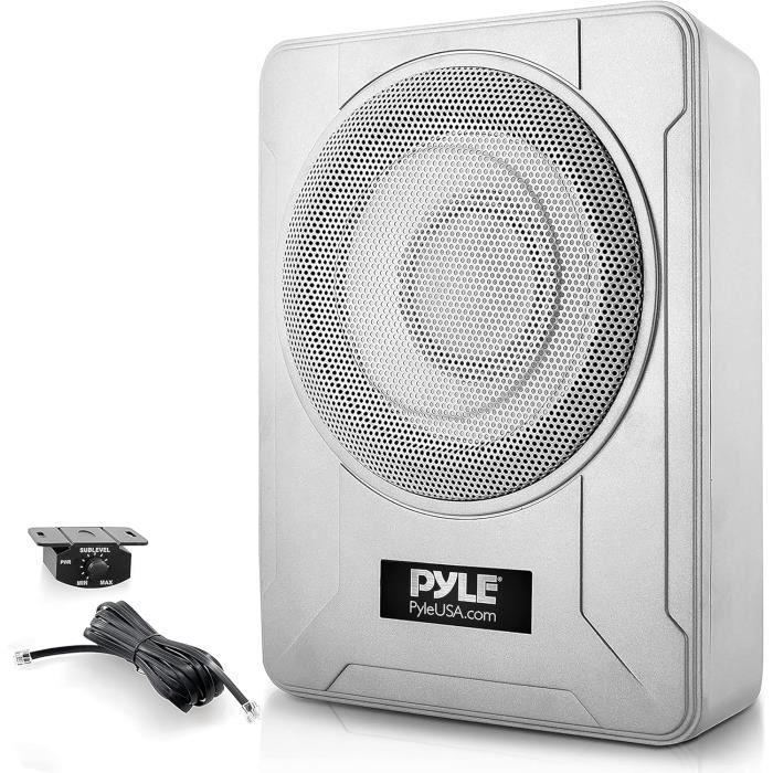 Pyle Caisson de Basse VoitureMarine 20 cm - Subwoofer Actif Amplifié 600W à Profil Bas sous ...