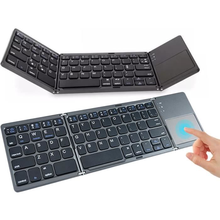 Clavier Pliable Bt3.0 Avec Pavé Tactile, Clavier Pliable Portable Sans ...