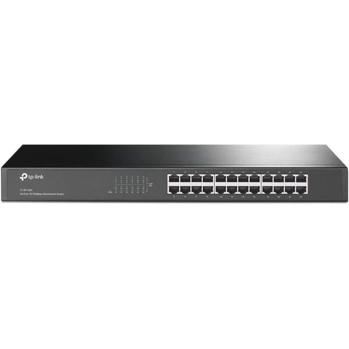24-Port 10-100Mbps Unmanaged Ethernet Switch, 19-Inch Rack-Mount, Steel ...