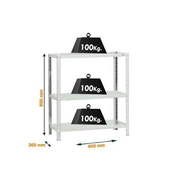 FILECLICK MINI 3-360 BLANC, 900x800x360mm, Simonrack - Cdiscount Maison