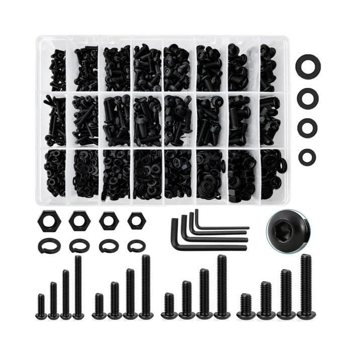 Assortiment de Vis MéTriques 1120 PièCes M3--M5-M6, Kit de Boulons et éCrous, Assortiment de ...