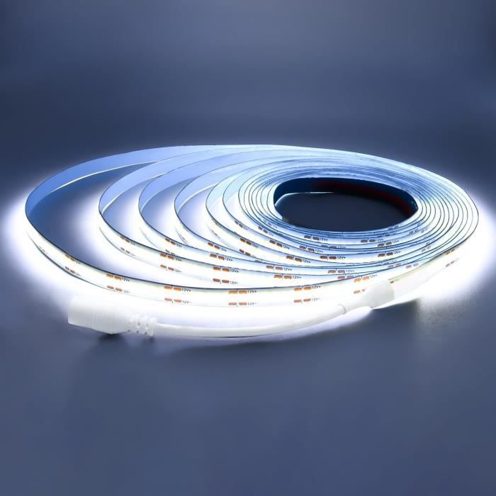 5M Bande Led Cob Blanc Froid 6000K 12V Bande Lumière Cob Ruban Led Dimmable Haute Densité ...