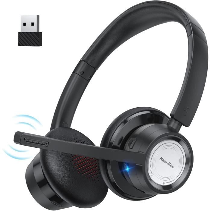Casque Bluetooth Sans Fil Avec Micro, Micro Casque Sans Fil Et Dongle ...