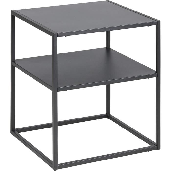 Table de chevet Nino, métal, noir, 45 x 50,5 x 40 cm[H328] - Cdiscount Maison