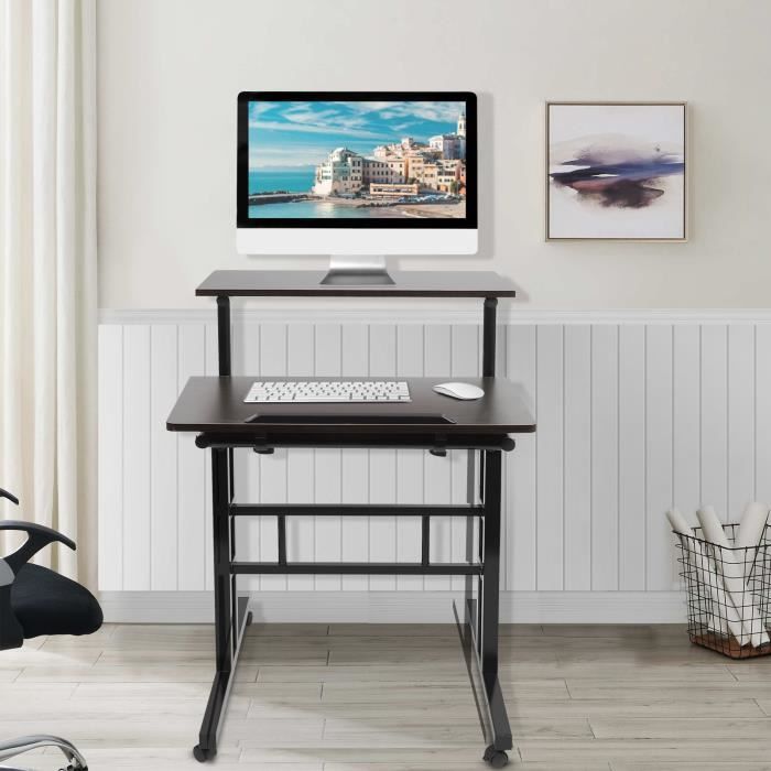 Bureau Informatique - Bureau d' Ordinateur Roulant Portable Table ...