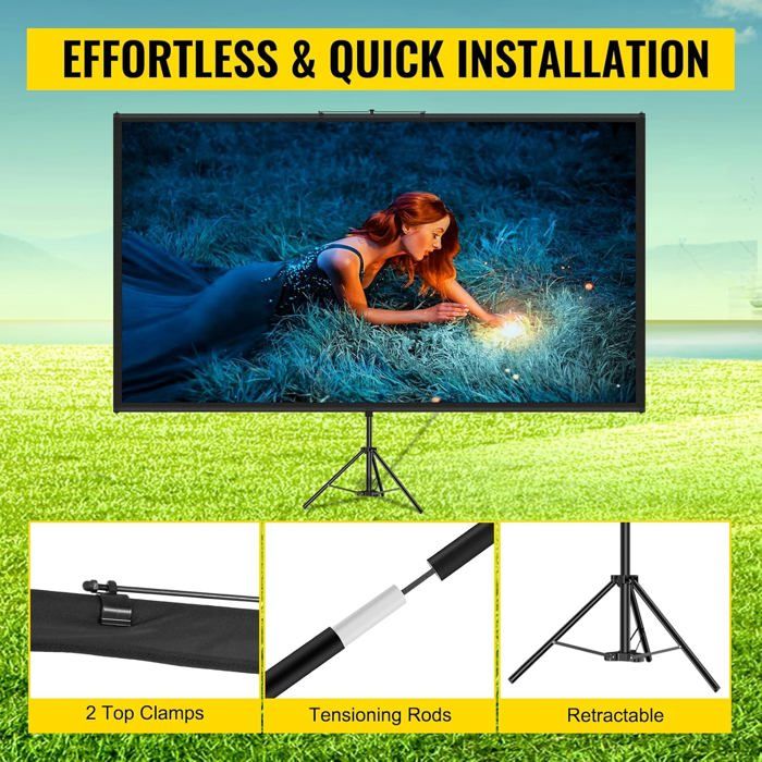Écran de projection trépied 80" 203 cm-KAL-16:9 4K HD,portable pour ...