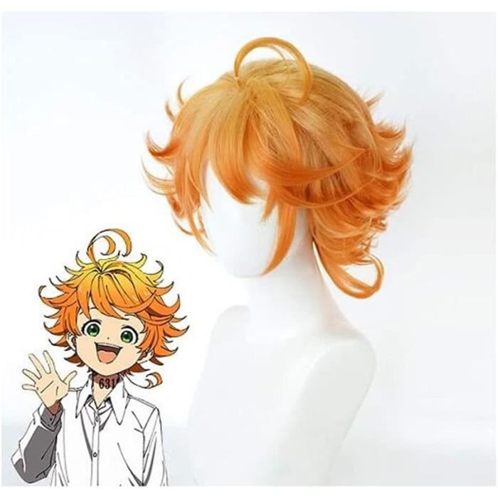 Anime The Promised Neverland Emma Perruque Courte Bouclée Orange[J2273 ...