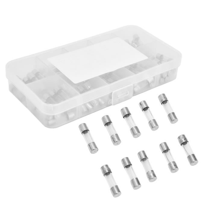 Pwshymi Tube à fusible 100pcs Kit de Fusibles en Verre à Fusion Rapide 0.2A 0.5A 1A 2A 3A 5A 8A ...