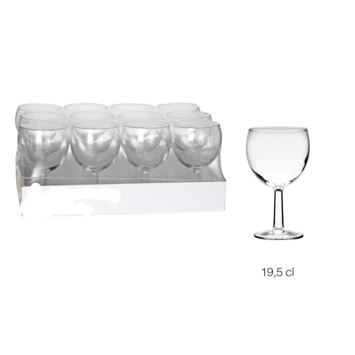 Verre à Vin - Bistrot - Ballon Rouge - 19,5 cl - Lot de 12 - Verre ...