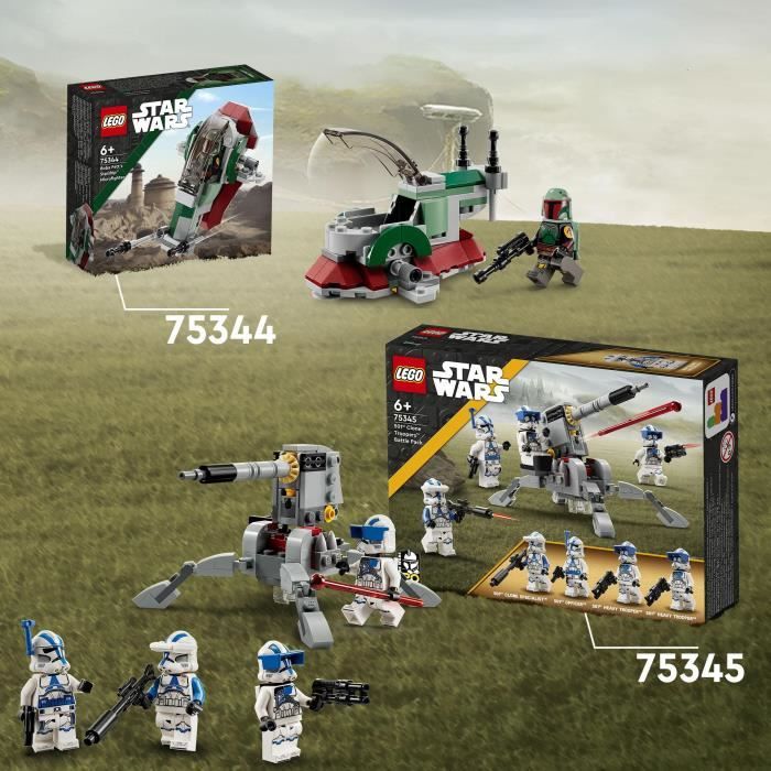 LEGO® Star Wars 75345 Pack de Combat des Clone Troopers de la 501ème Légion, Jouet avec Canon ...