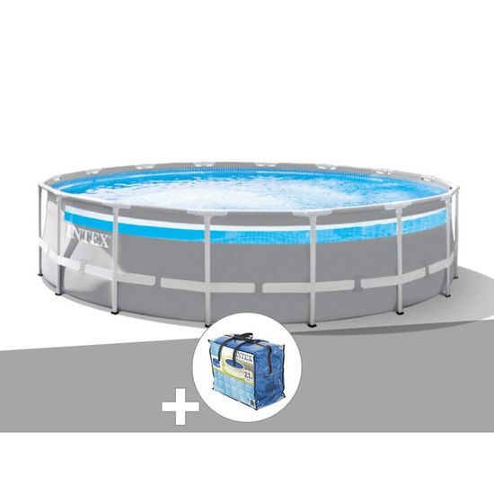 Kit piscine tubulaire Intex Prism Frame Clearview ronde 4,88 x 1,22 m ...