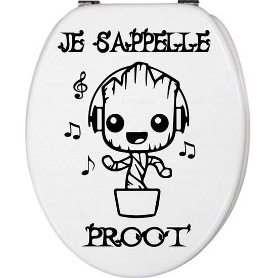 Sticker Fun Abattant WC - JE S'APPELLE PROOT 4 - Cdiscount Bricolage