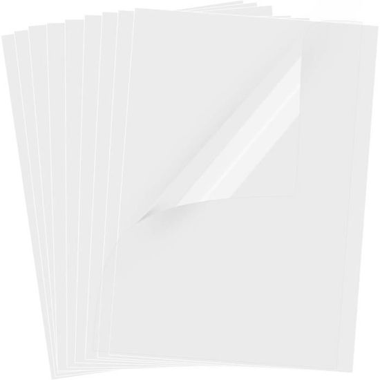 20 Feuilles De Papier Film Autocollant En Vinyle Imprimante Jet D'Encre ...