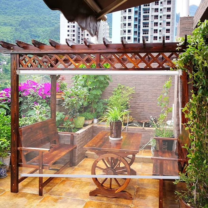 Store À Rouleau En Pvc Transparent Imperméable Rideau De Bâche ...